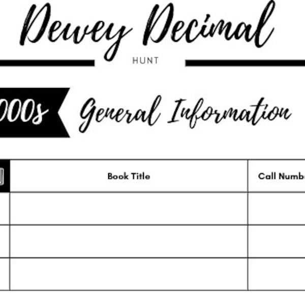 Dewey Decimal System - Etsy