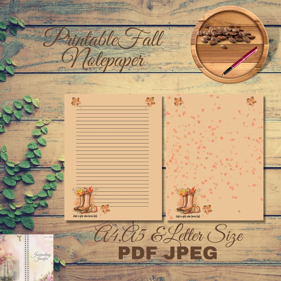 Autumn/fall Design Printable Stationery,printable Writing Paper ...