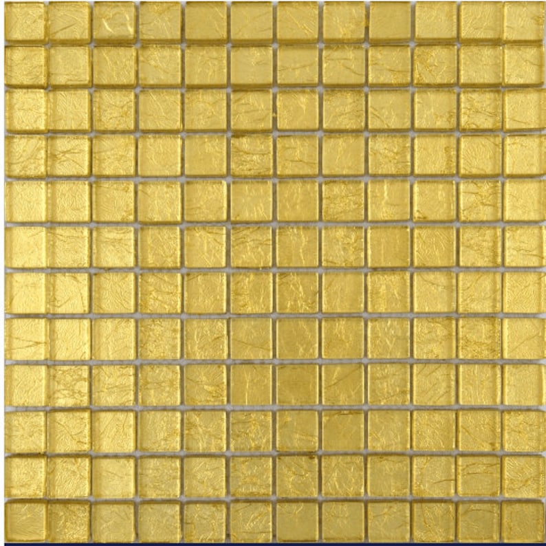 Luxury Gold Bullion Glass Mosaic Tile Wall Splashback - Etsy
