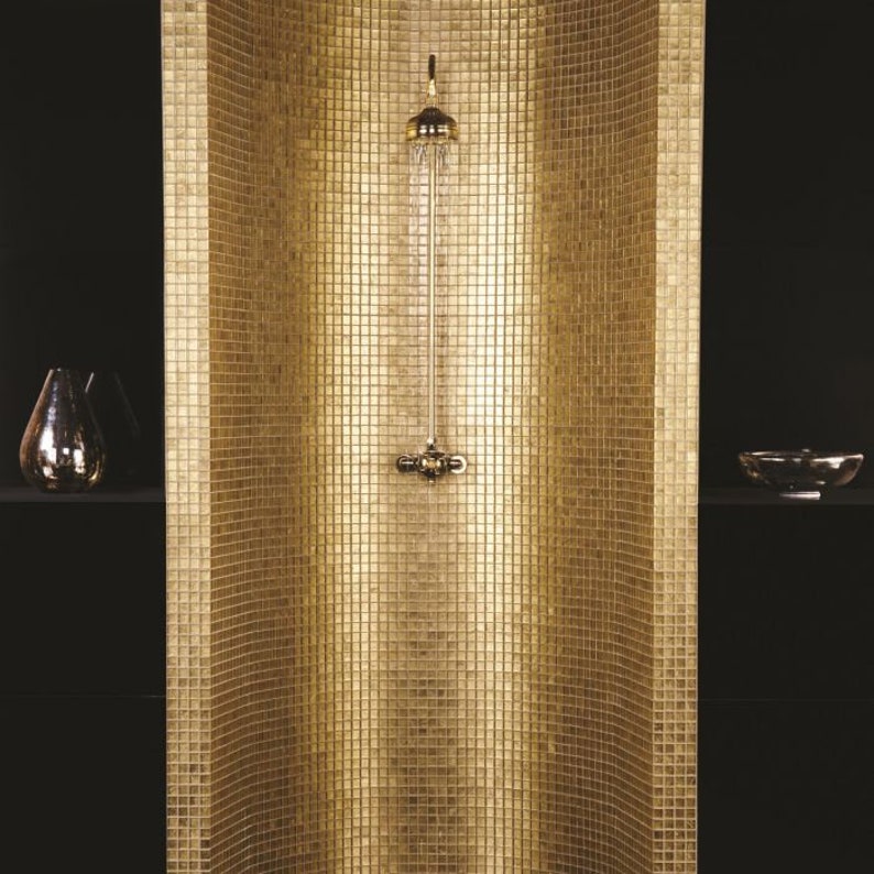 Luxury Gold Bullion Glass Mosaic Tile Wall Splashback - Etsy
