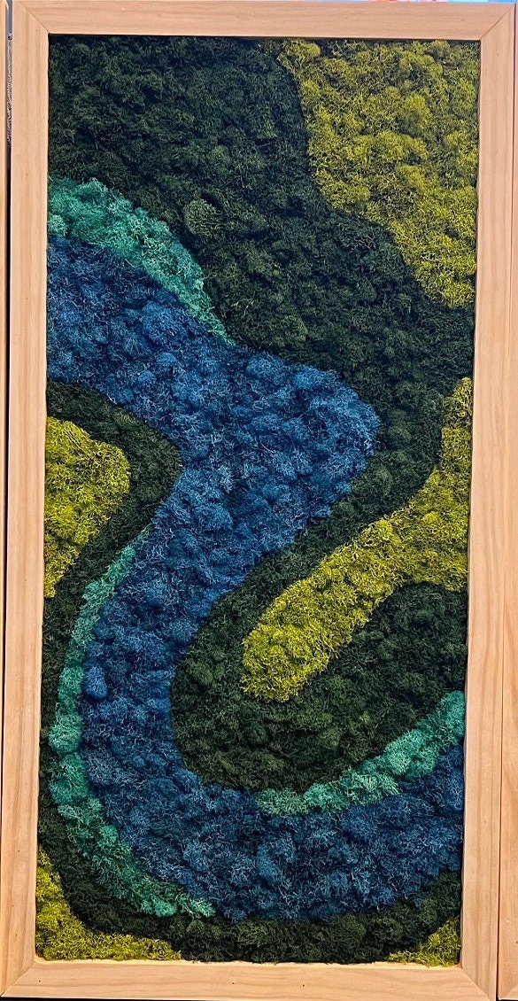 3 Panel Moss Art, Moss Art, Preserved Moss Art, Framed Moss Art, Moss ...