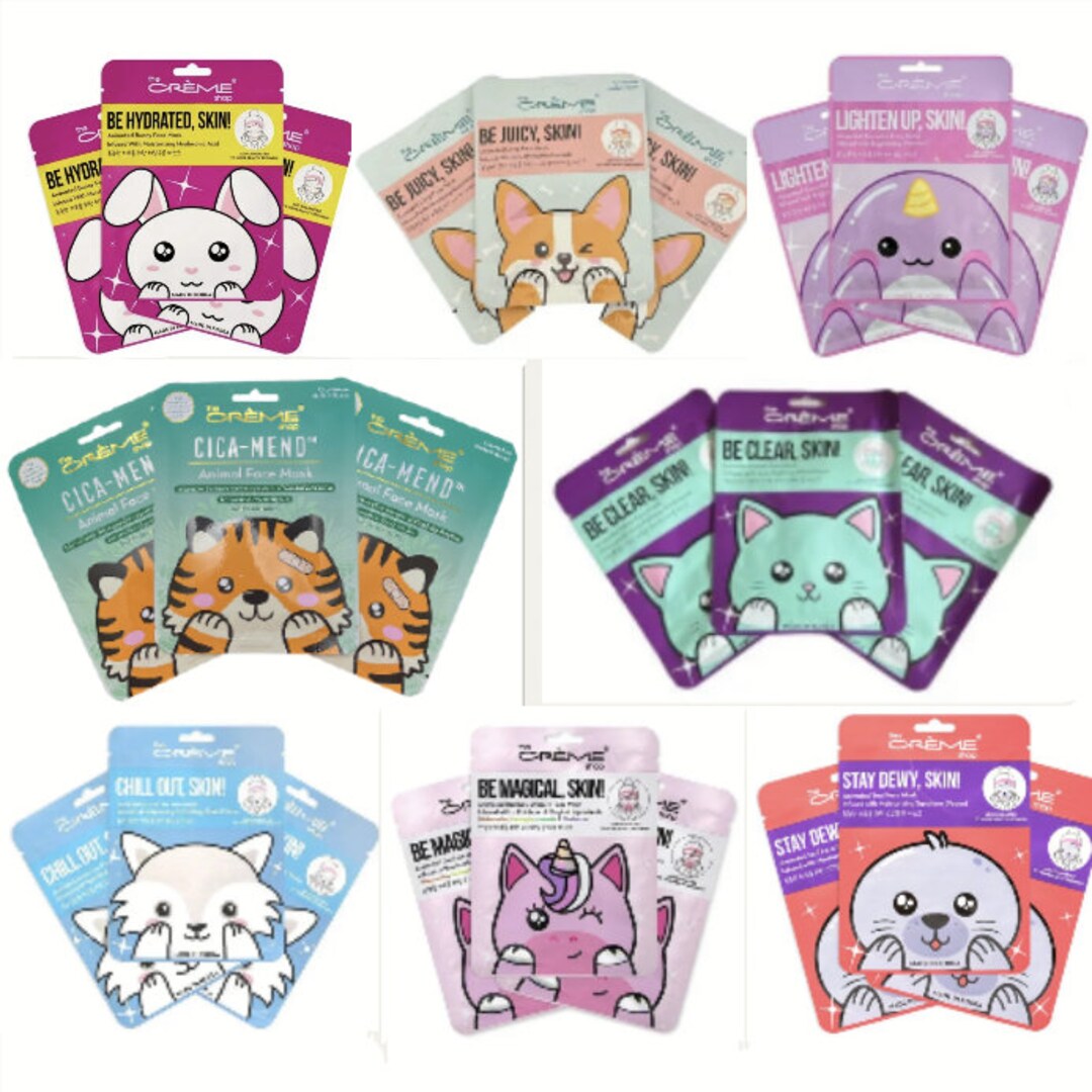 NEW Set of 3 Animated Face Mask Sheets Pick Your Set - Etsy