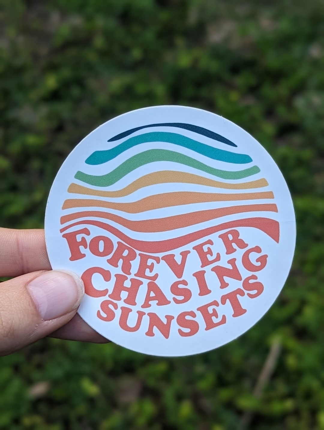 Forever Chasing Sunsets Sticker, Beach Stickers, Sunset Sticker, Cute ...
