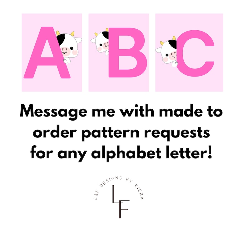 Cow Initial Crochet Baby Blanket Pattern | Letter L (PDF Pattern) - Etsy UK