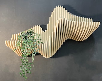 Wood Floating Shelves, Wall Shelf, Parametric Wall Art - Etsy