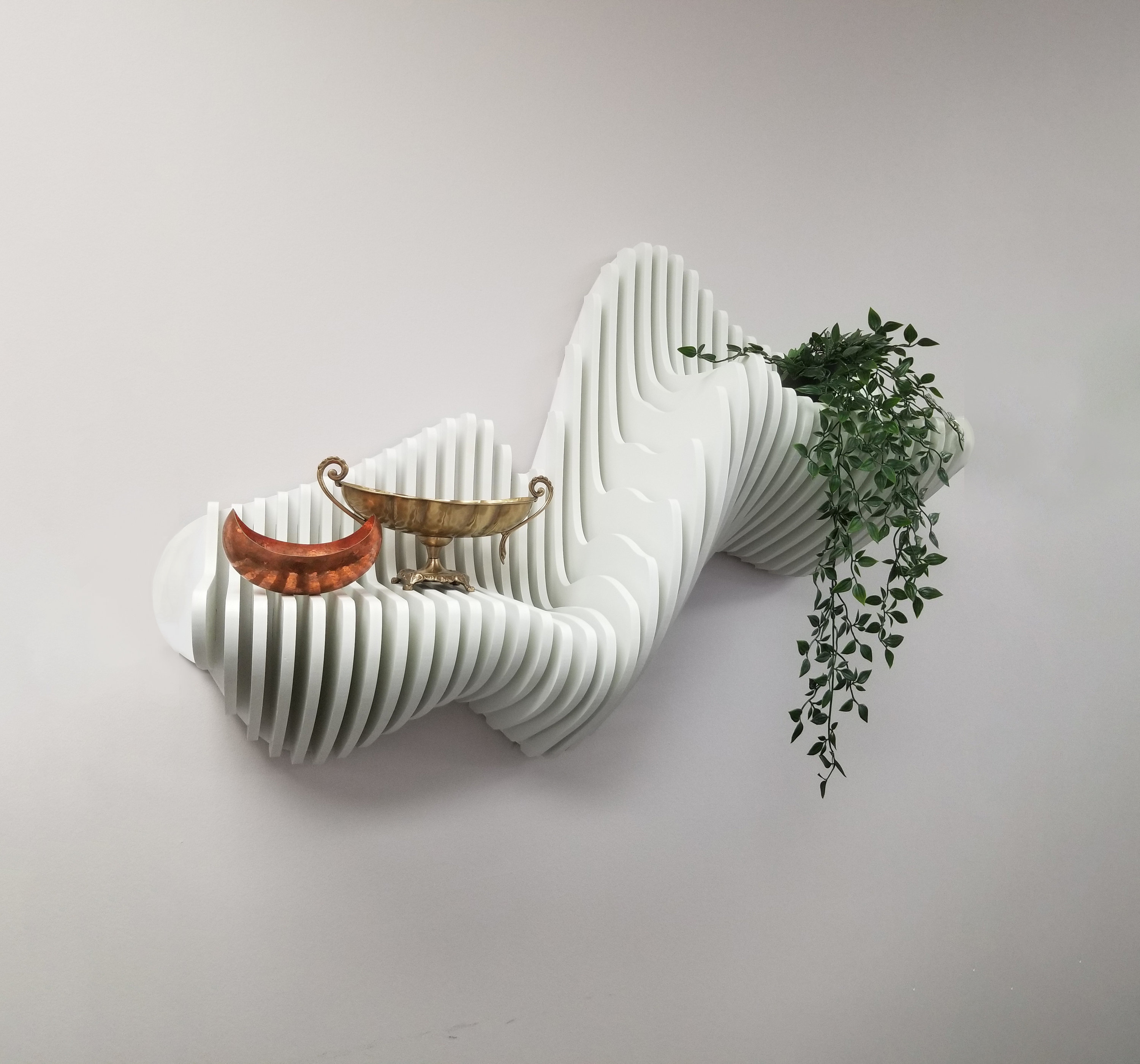 Parametric Wood Shelf 3D Large Wall Hangings Living Room - Etsy Canada
