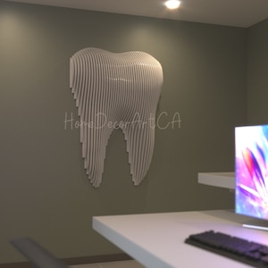 Tooth Parametric | Dental Office Decor | 3D Wall Art | Large Wall ...