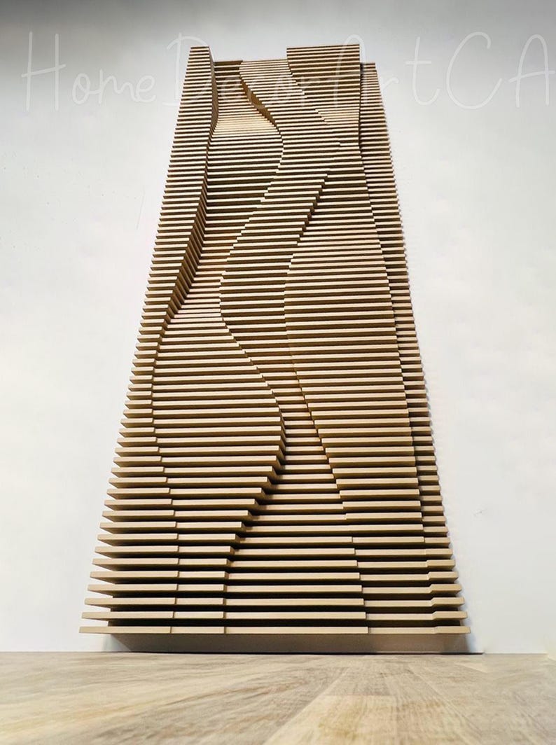 Modern Parametric Decor, Acoustic Panel Wall Art| Handcrafted Large ...