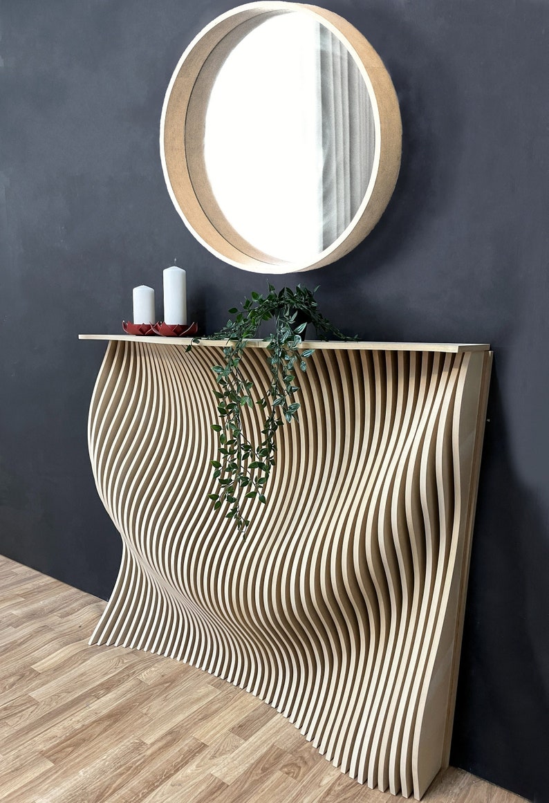 Modern Parametric Console Table: 3D Wood Decor - Etsy