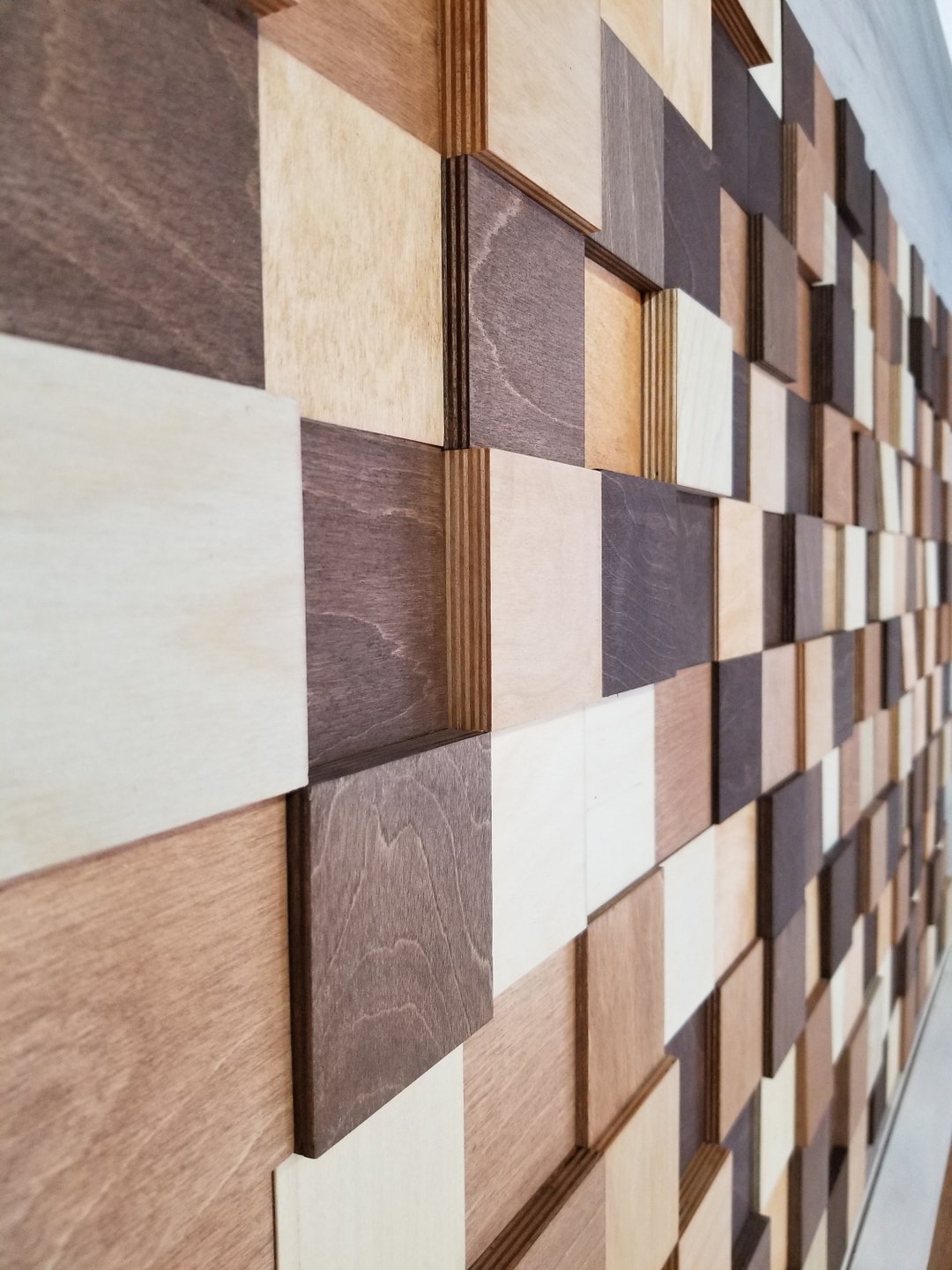Wooden Wall Tiles Cube Panel Architectural Wooden Tiles Living Room ...