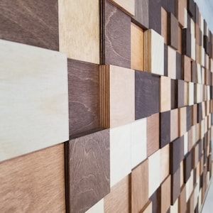 Wooden Wall Tiles, Cube Panel | Architectural Wooden Tiles | Living ...