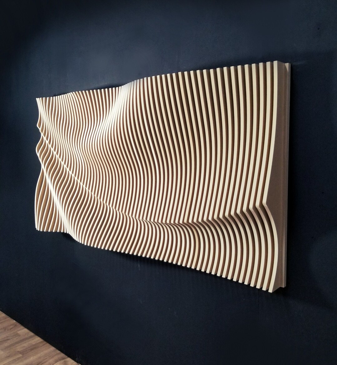 Parametric Decor 3D Acoustic Panel Wall Art Handcrafted Large Wall ...