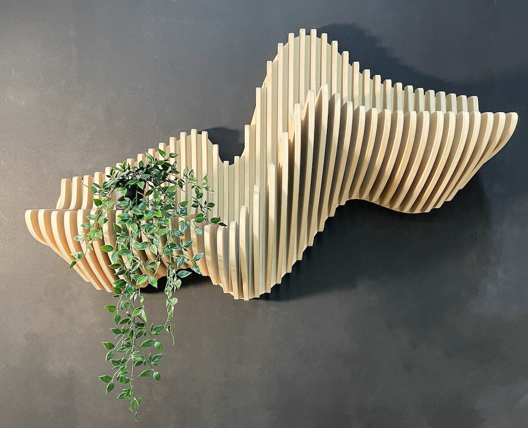 Parametric Wood Shelf 3D Large Wall Hangings Living Room Decorations ...