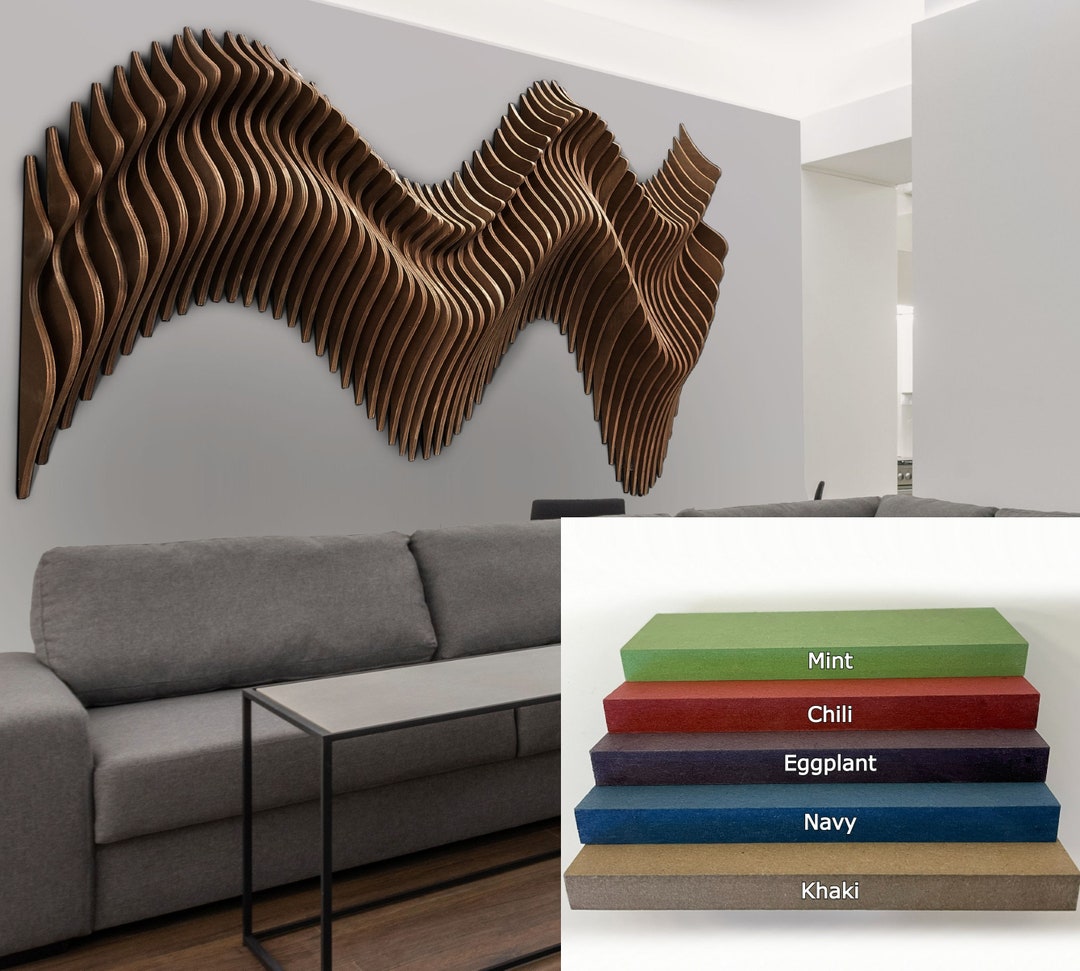Handcrafted Parametric Wood Wall Art With Velvet Colors 3D - Etsy