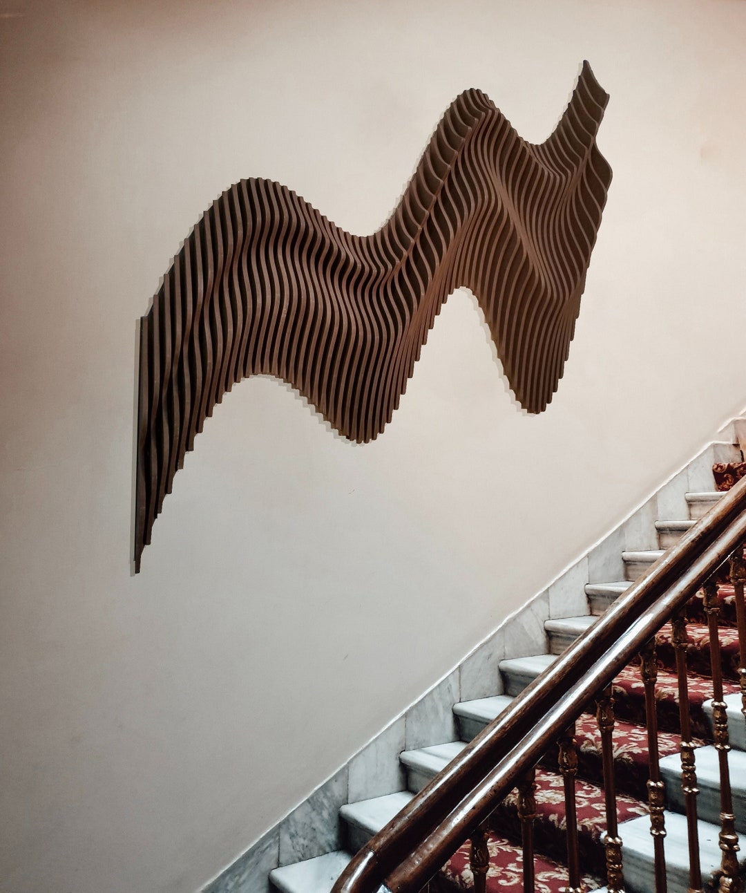 Parametric Wood Wall Art for Stairwell 3D Large Wall Hangings With ...