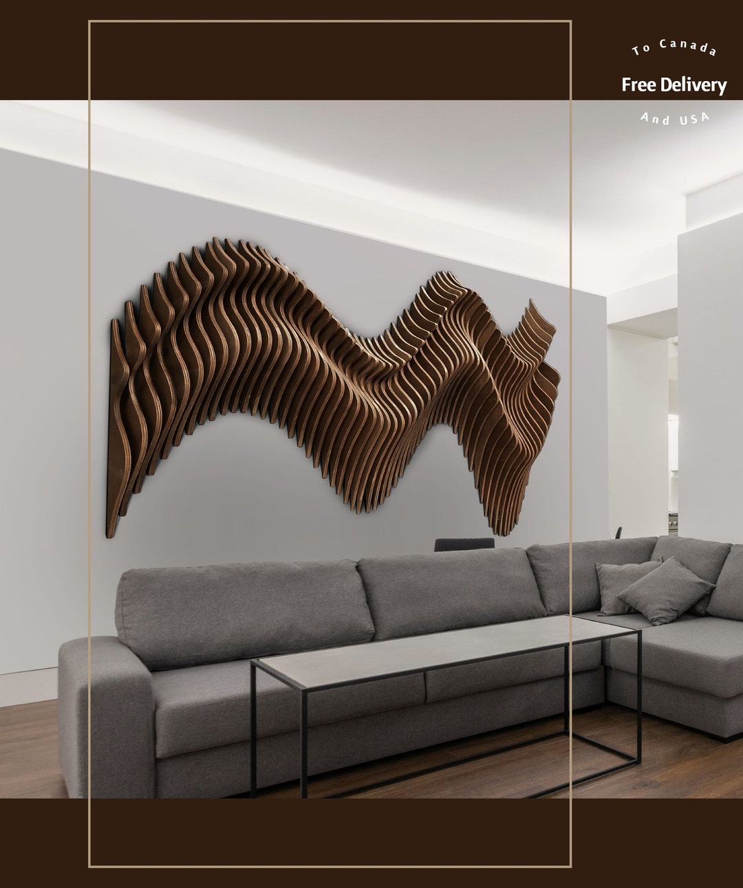 Parametric Wood Wall Art, 3D Large Wall Hangings | Living Room ...