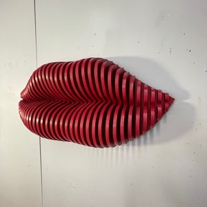 Red Lips Parametric 3D Wall Art Large Lips Wall Hangings Acrylic and ...
