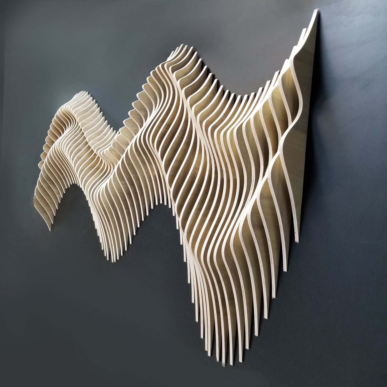 Handcrafted Parametric Wood Wall Art 3D Large Wall Hangings - Etsy