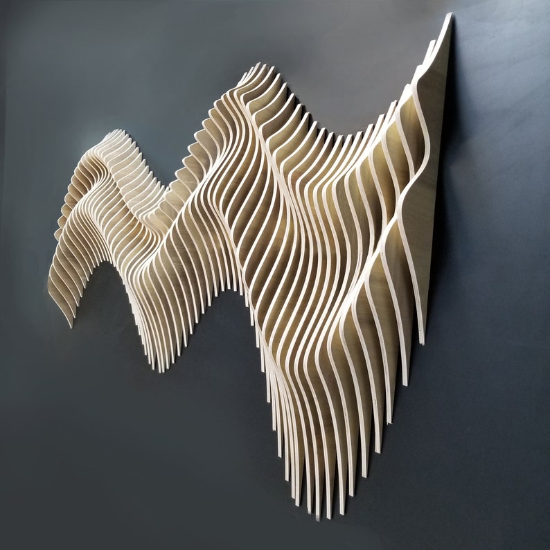 Handcrafted Parametric Wood Wall Art With Velvet Colors 3D - Etsy