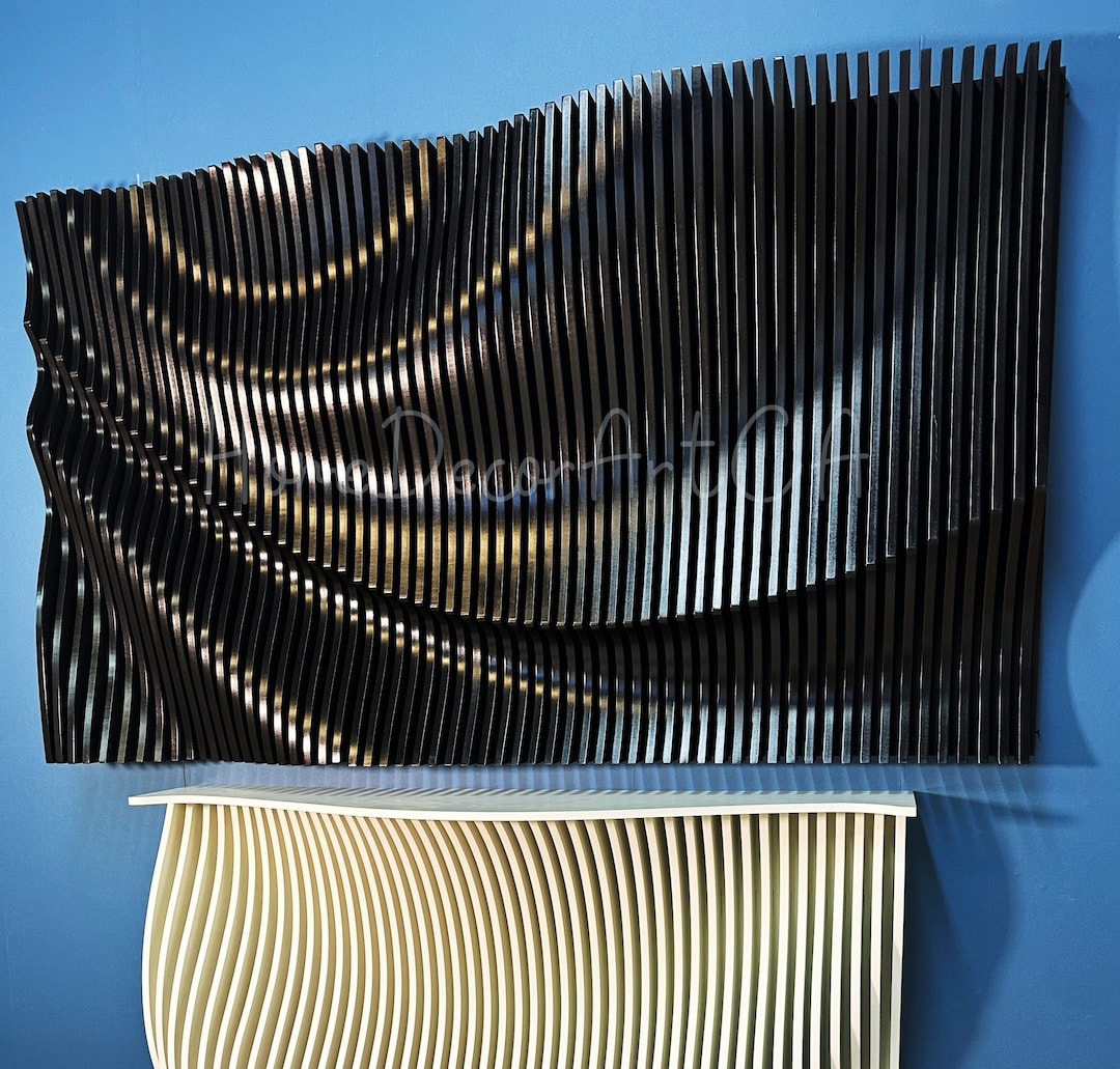 Parametric Decor | 3D Acoustic Panel Wall Art| Handcrafted Large Wall ...