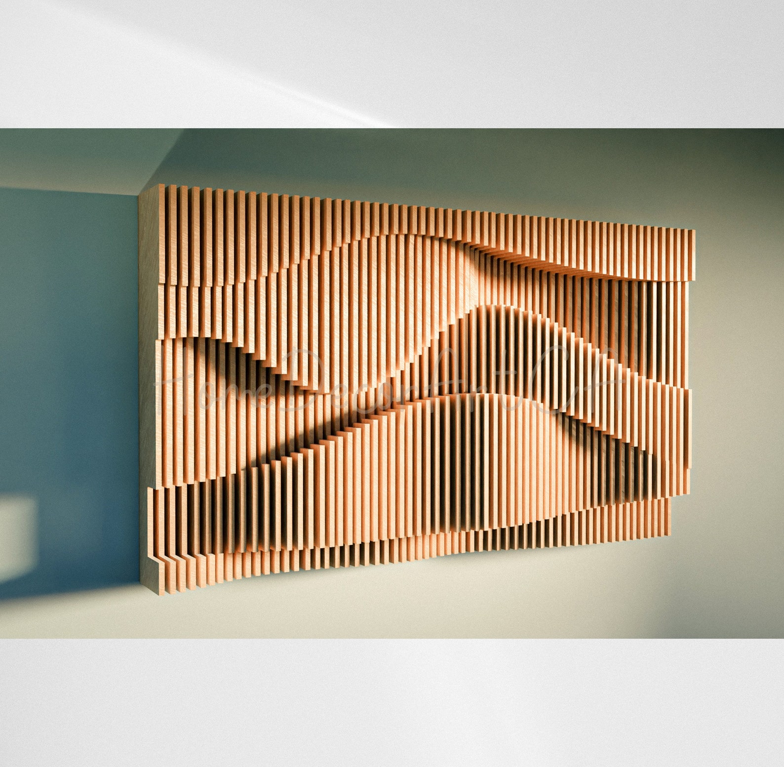 Modern Parametric Decor, Acoustic Panel Wall Art| Handcrafted Large ...