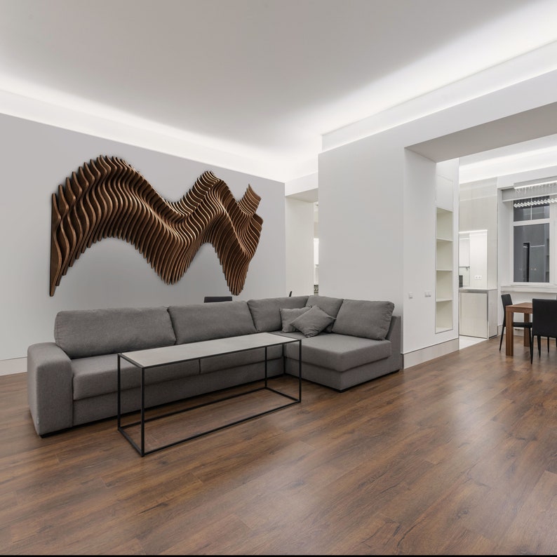 Handcrafted Parametric Wood Wall Art With Velvet Colors 3D - Etsy