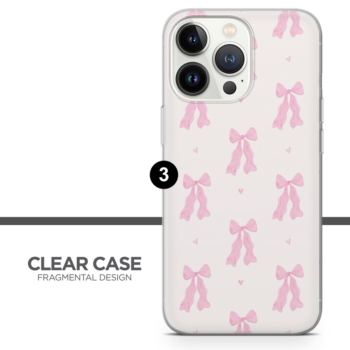 Blush Pink Ribbon Phone Case Blush Bow Cover for iPhone 16, 15, 14, 13 ...