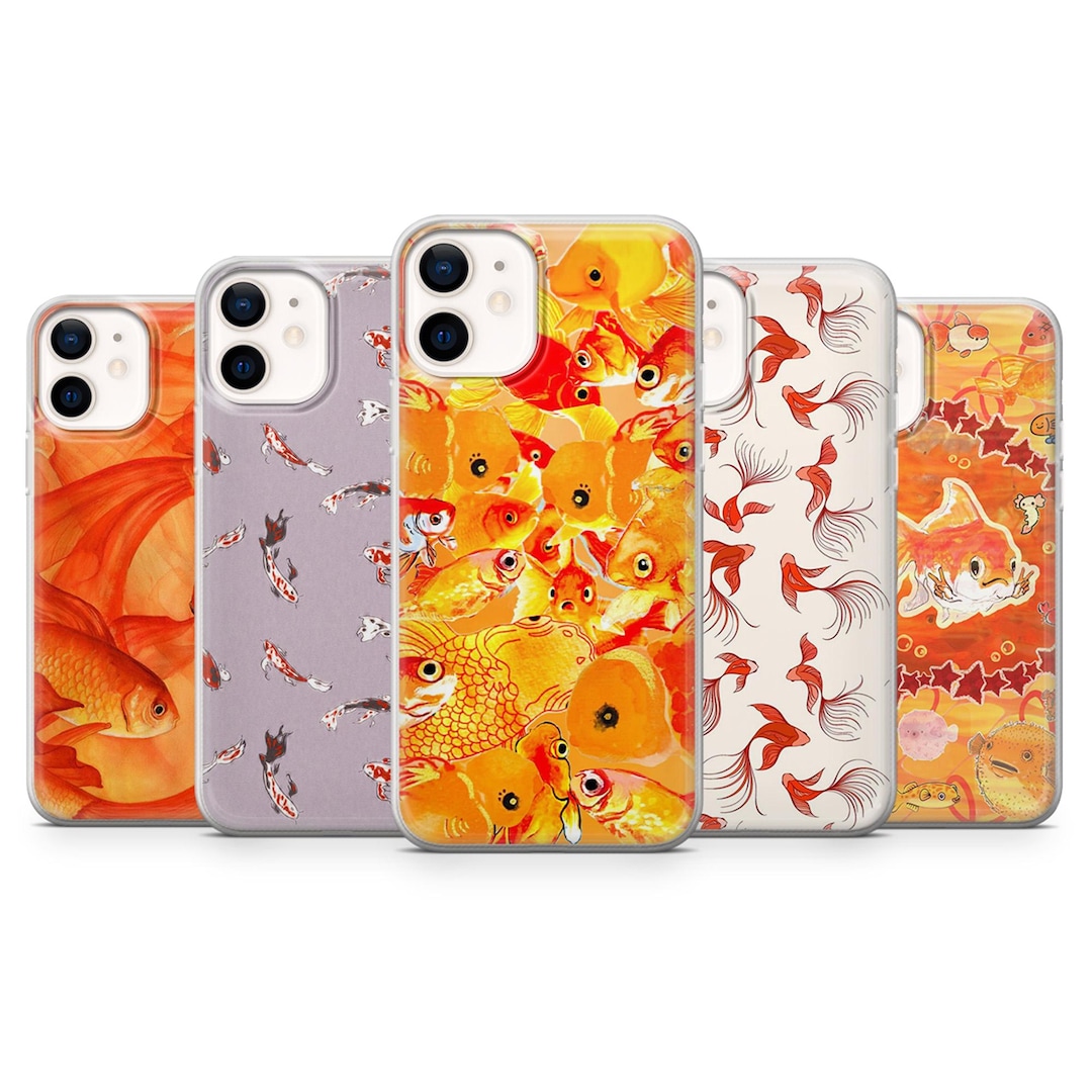 Goldfish Phone Case Koi Fish Collage Cover – Fits iPhone 16, 15, 14, 13 ...