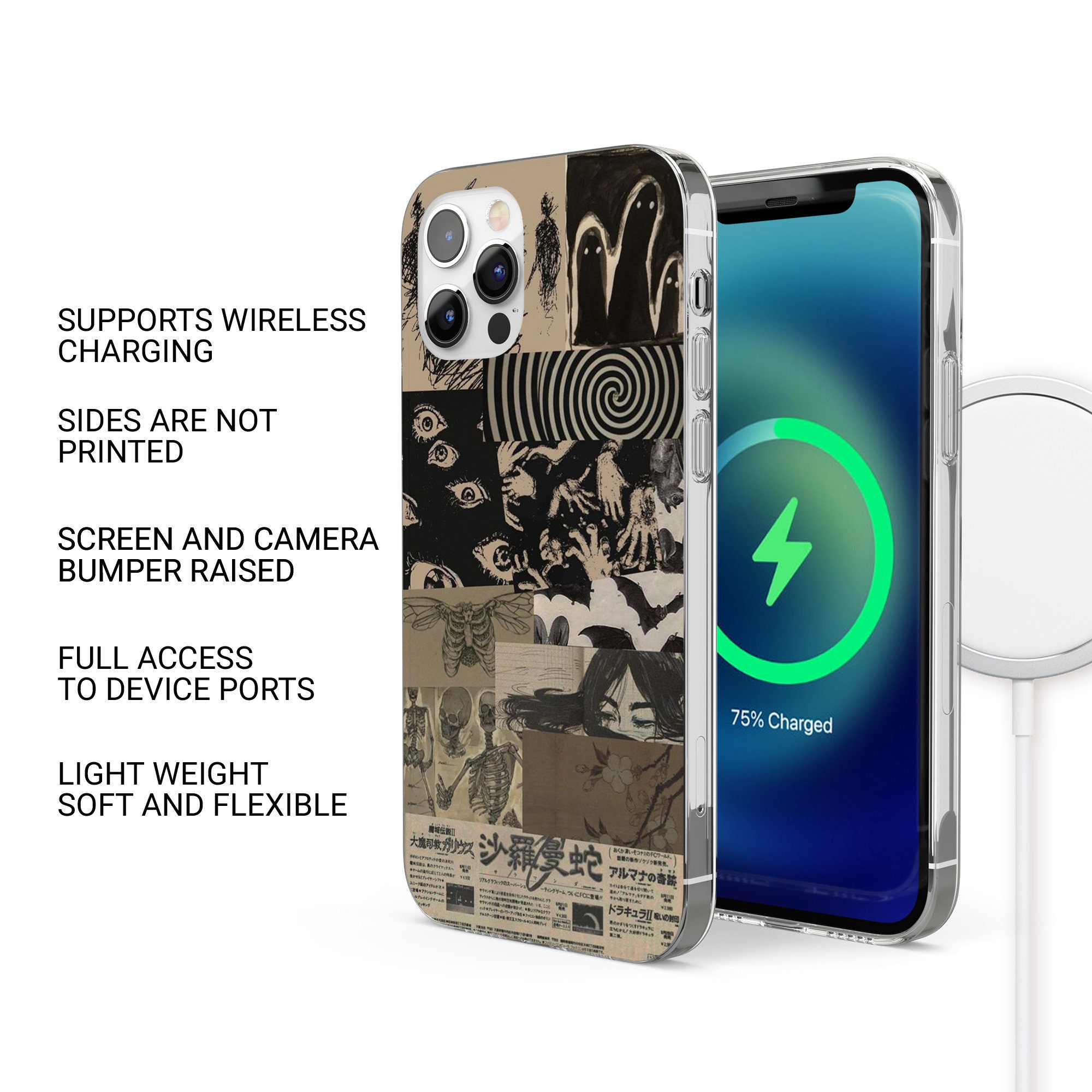 Grunge Punk Phone Case Edgy Cover for iPhone 17, 16, 15, 14, 13, 12 ...