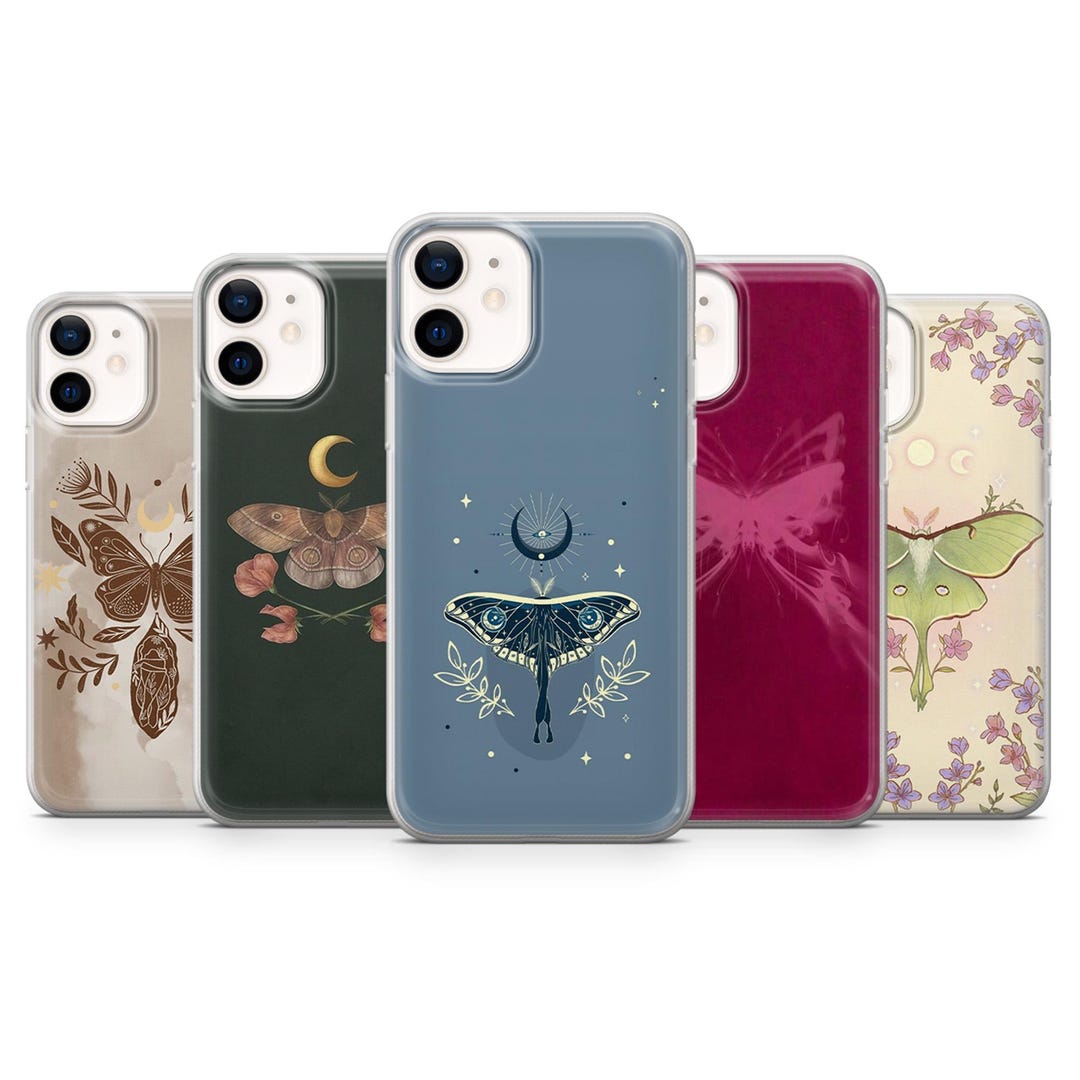 Moth Phone Case Dragonfly Witchy Spiritual Cover for iPhone 16, 15, 14 ...