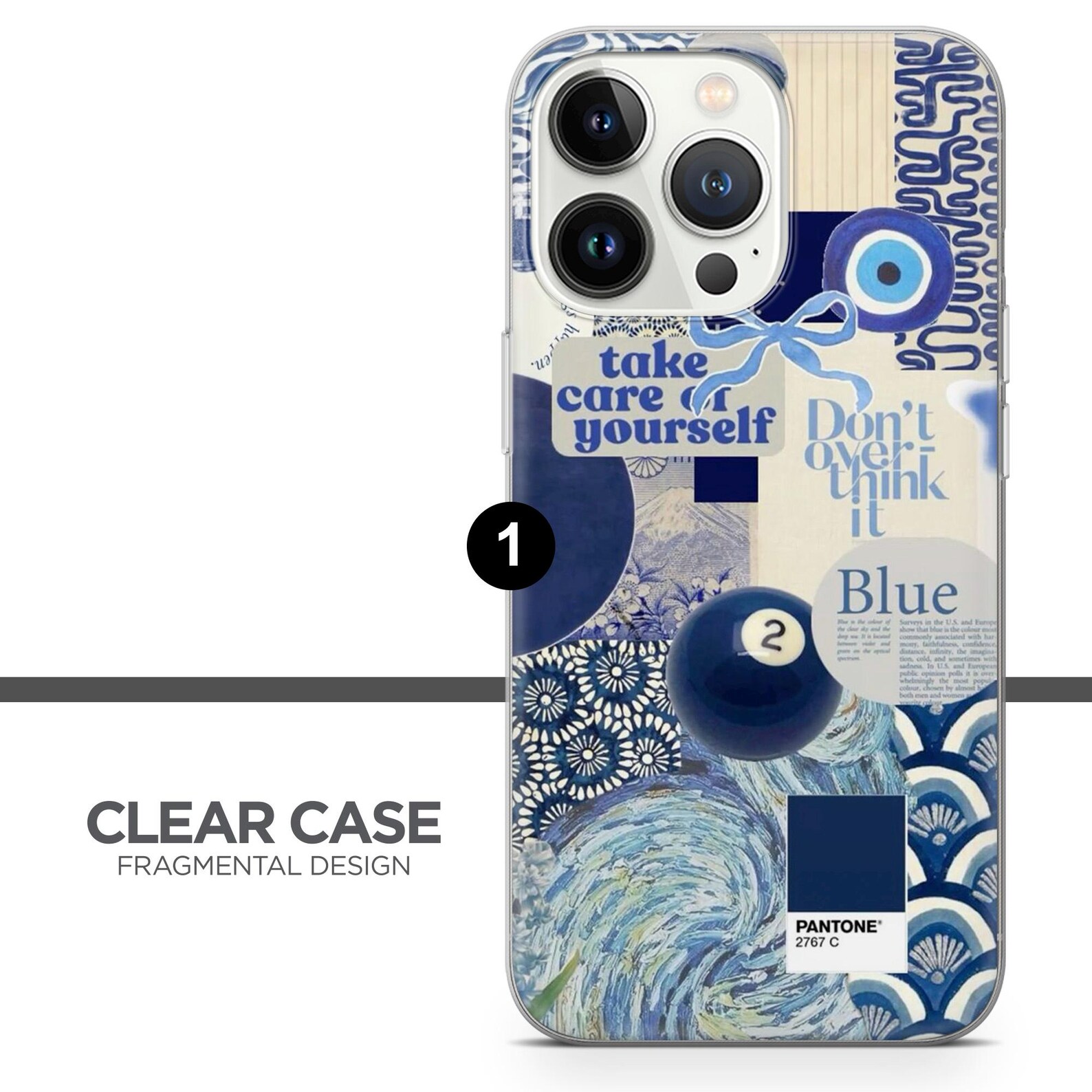 Navy Blue Phone Case Blue Aesthetic Royal Blue Cover for iPhone 16, 15 ...