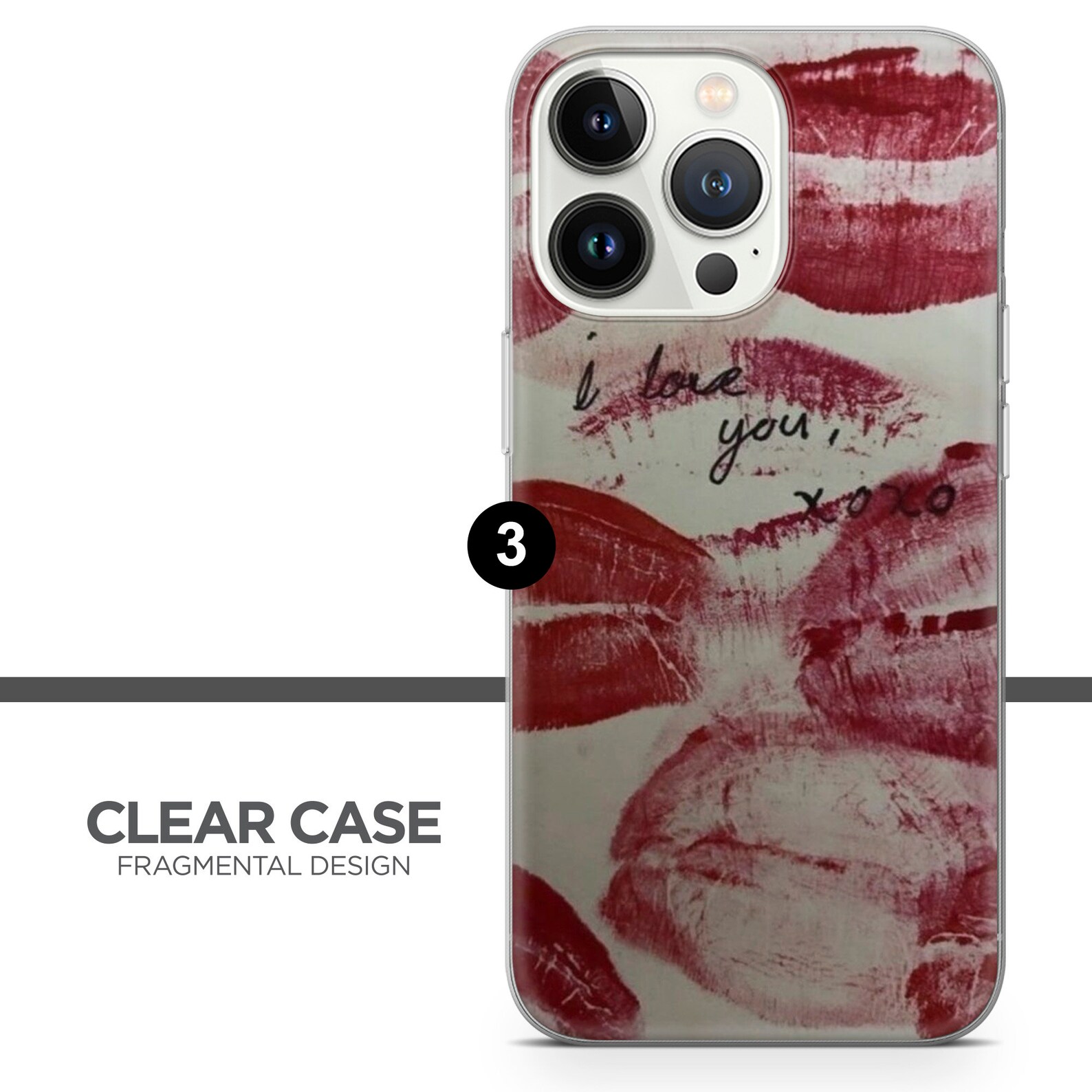 Red Lipstick Phone Case Kisses Lipgloss Cover for iPhone 16, 15, 14, 13 ...