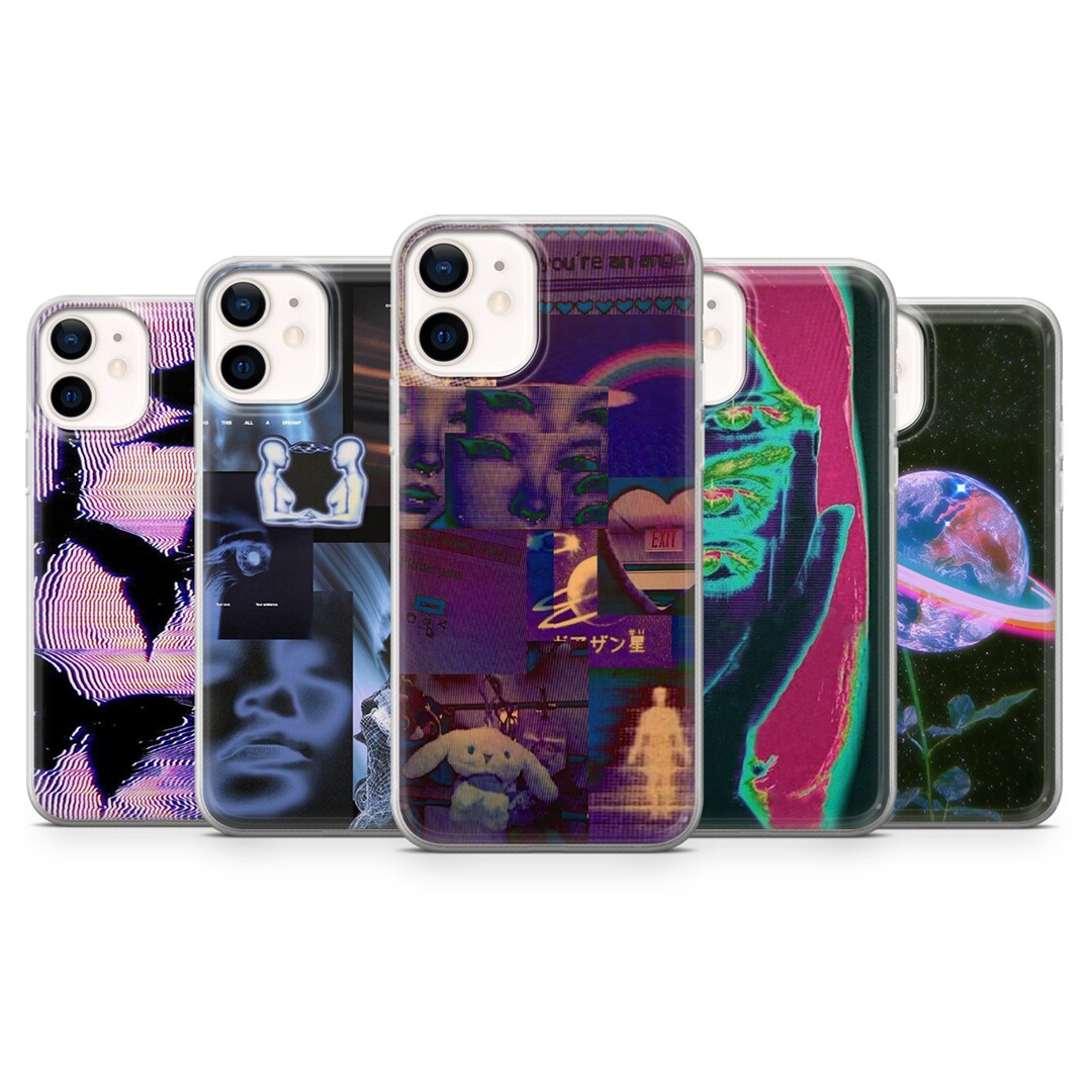 Psychedelic Trippy Phone Case Electric Glow Cover for iPhone 15, 14, 13 ...