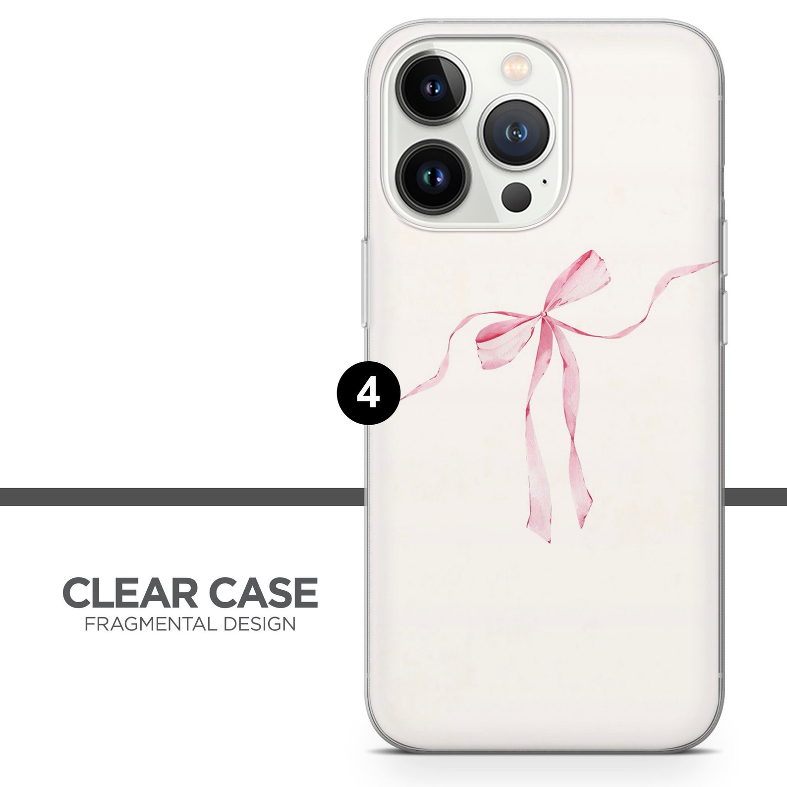 Blush Pink Ribbon Phone Case Blush Bow Cover for iPhone 16, 15, 14, 13 ...