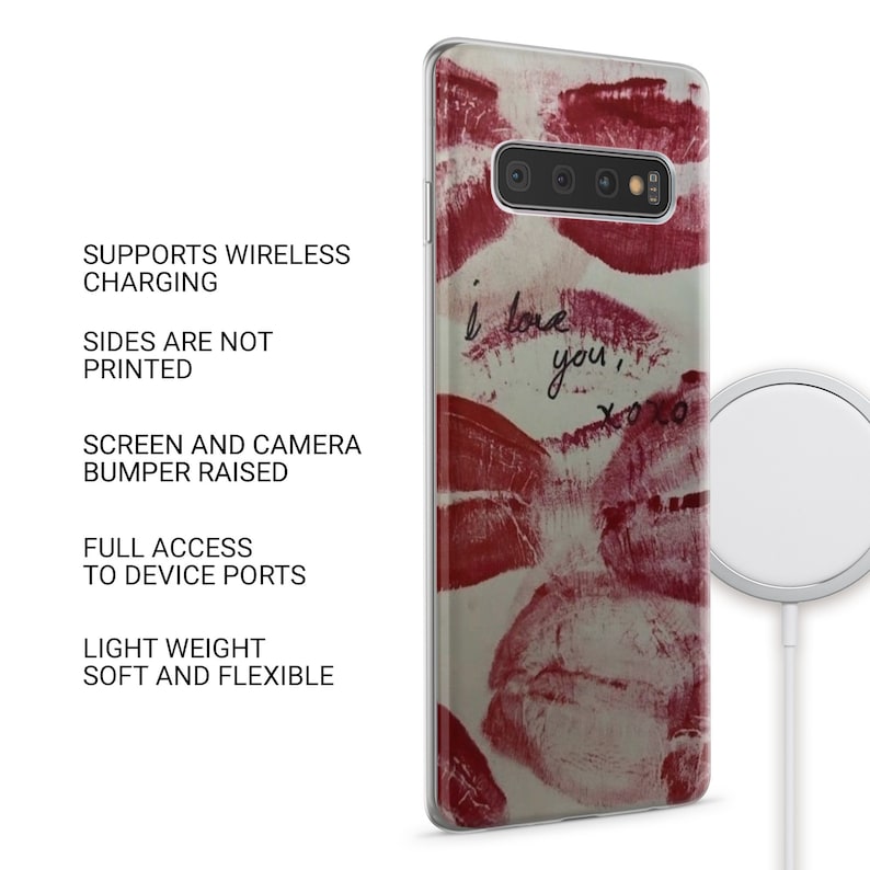 Red Lipstick Phone Case Kisses Lipgloss Cover for iPhone 16, 15, 14, 13 ...