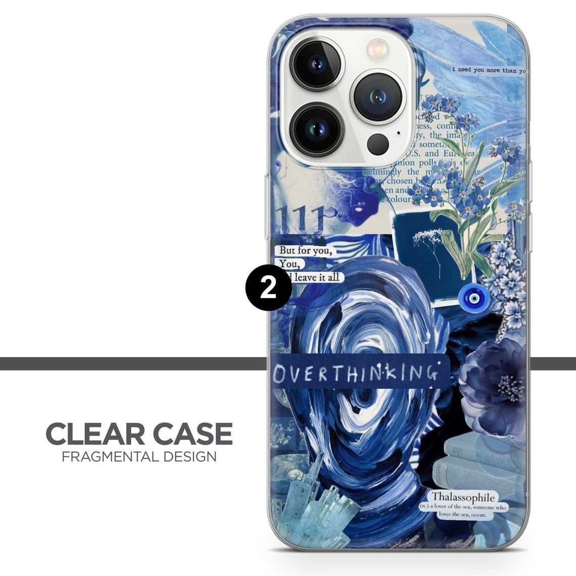 Navy Blue Phone Case Blue Aesthetic Royal Blue Cover for iPhone 16, 15 ...