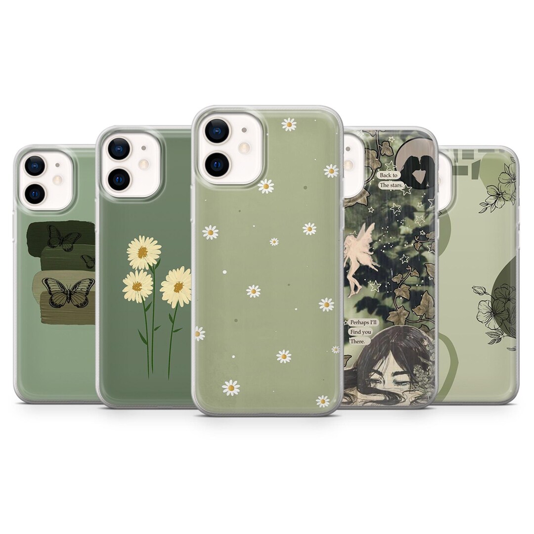 Sage Green Phone Case Earthy Green Aesthetic Cover for iPhone 16, 15 ...