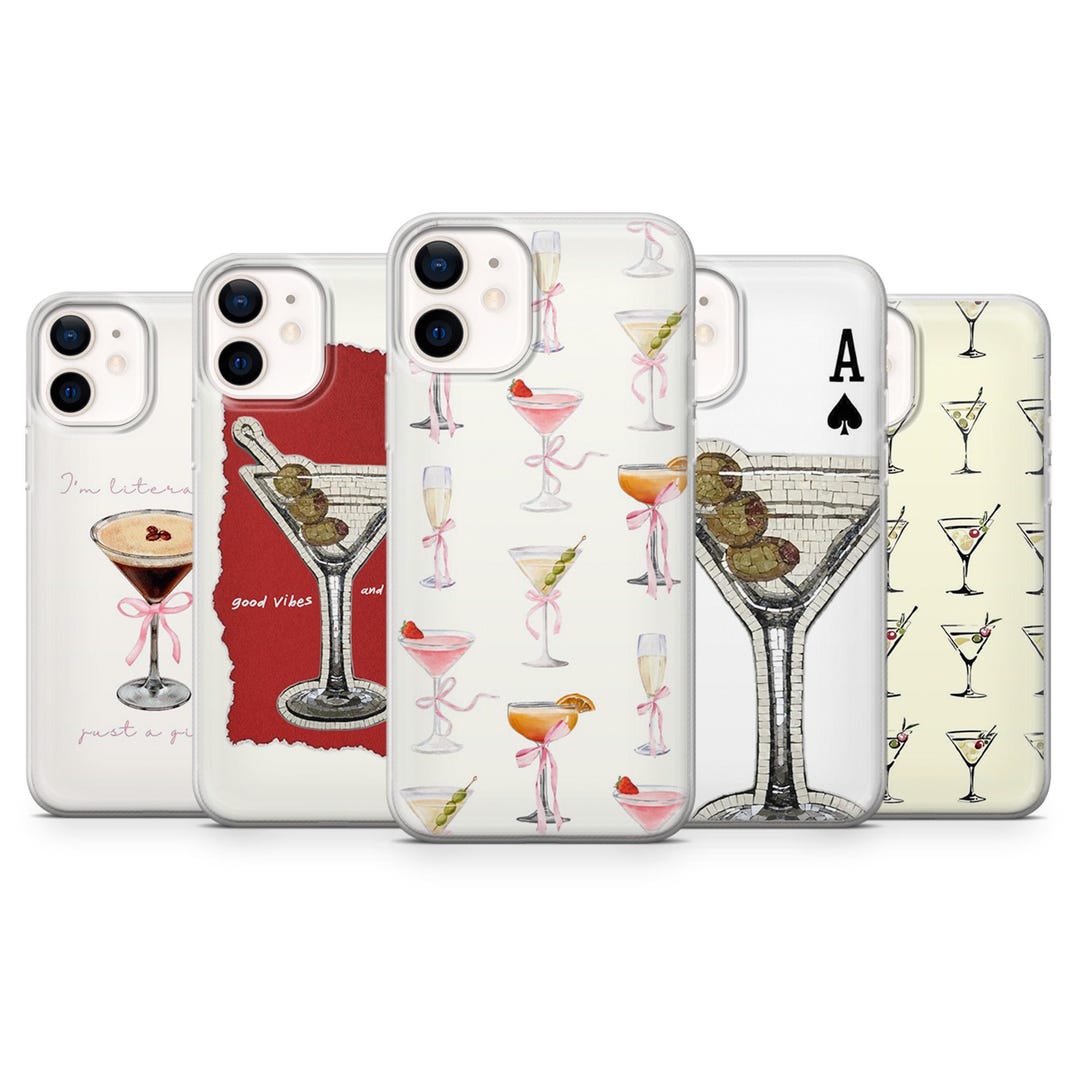 Cocktail Phone Case Martini Girly Drink Cover for iPhone 16, 15, 14, 13 ...