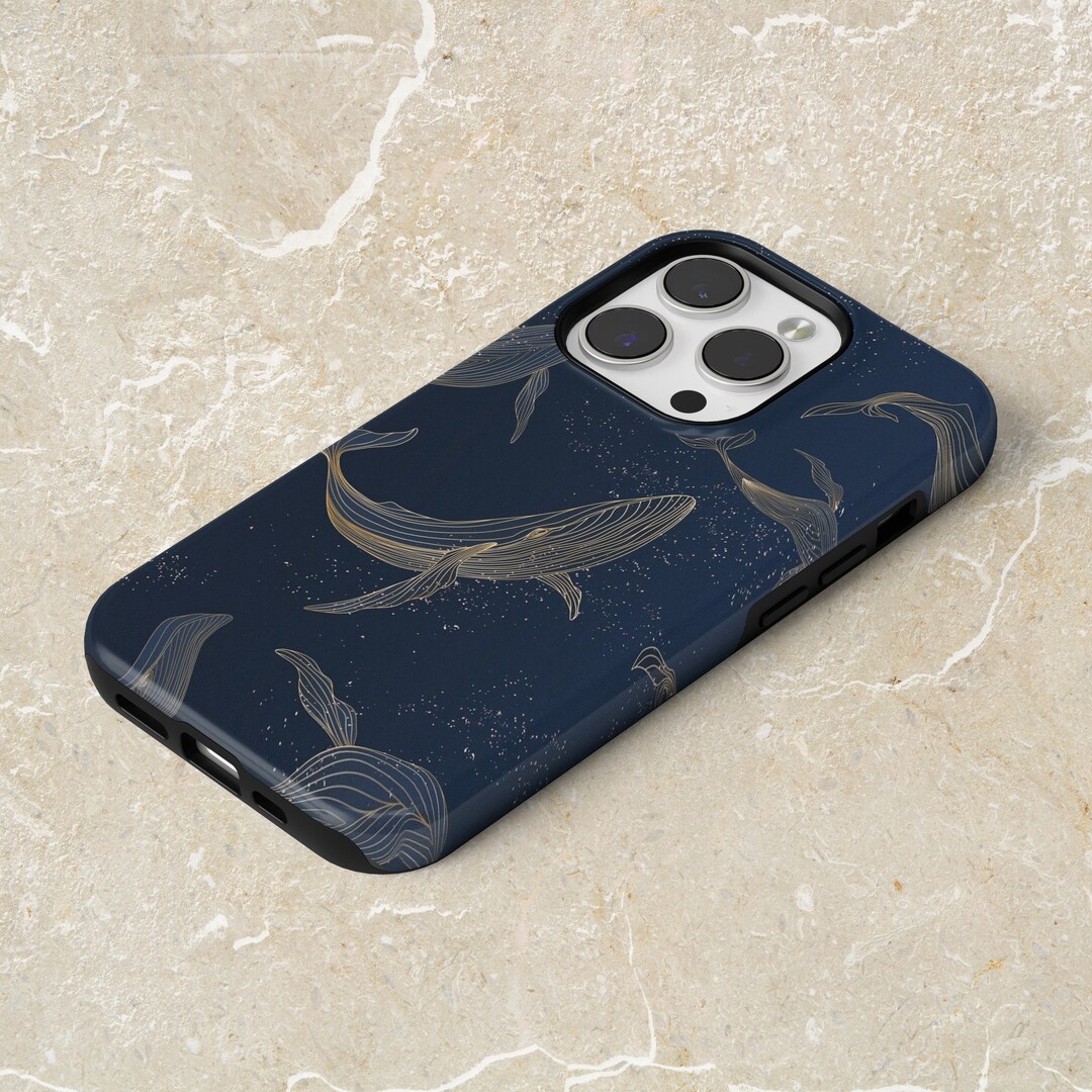 Tough Blue Whale Phone Case Sea Creature Cover for iPhone 15, 14, 13 ...
