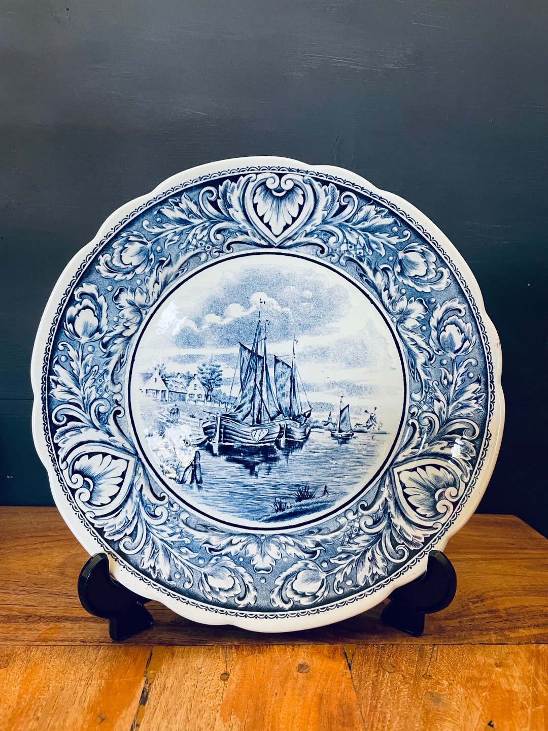 Boch Delft Blue Wall Plate / Delft Blue Pottery / Vintage Wall - Etsy