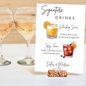 Drink Menu Templates, Wedding Drink Bundle, DIY Wedding Bar Sign ...