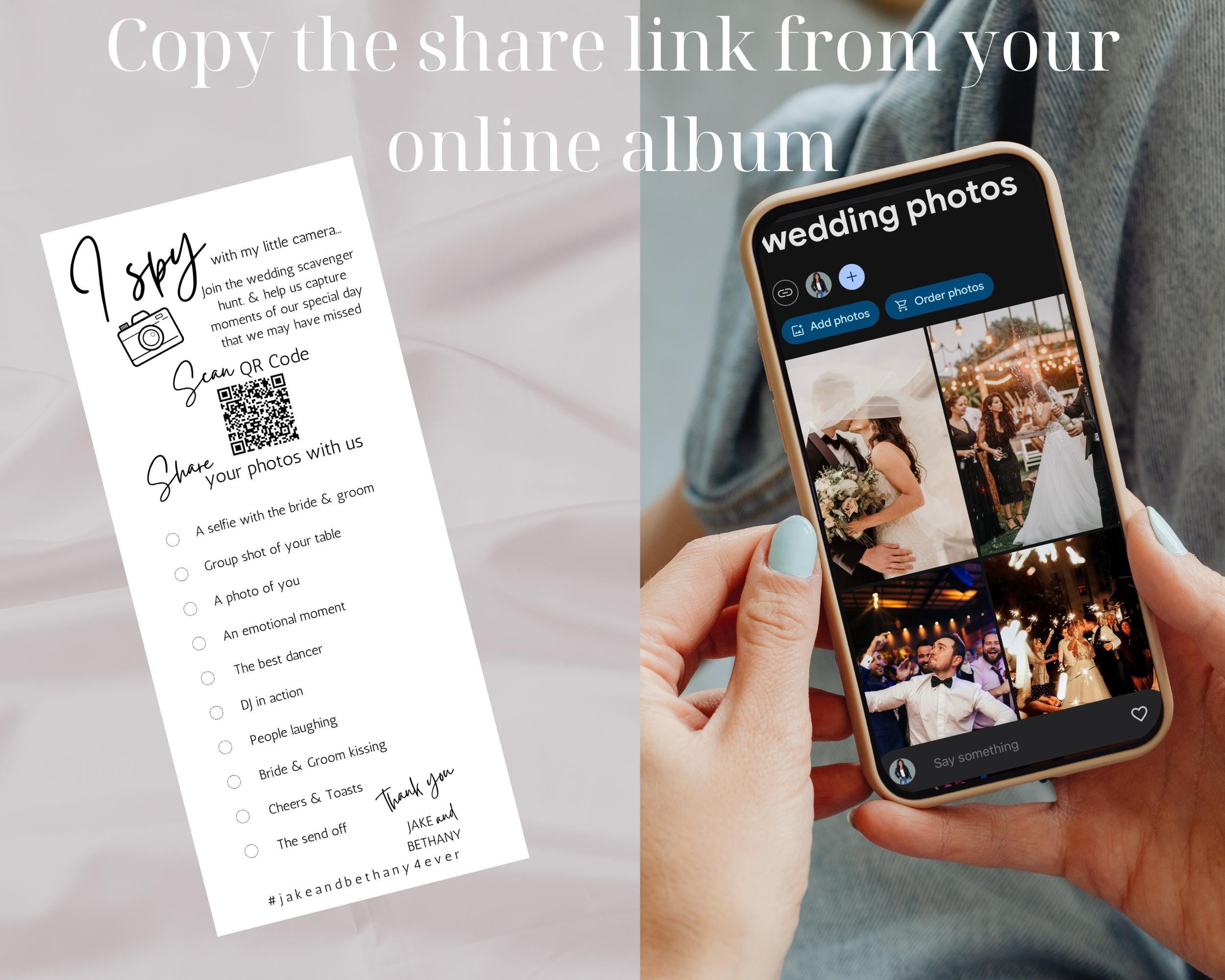 Wedding Photo QR Code Template, Two Wedding Photo Template Designs ...