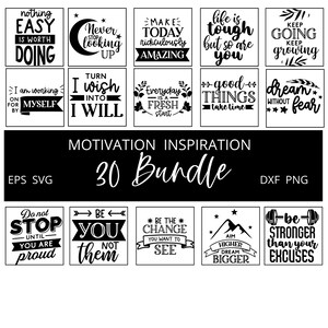 Motivational Quote SVG Bundle, Inspirational Svg Bundle, Positive ...