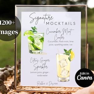 Wedding Mocktails Sign Bundle, His and Her Wedding Mocktails, DIY ...