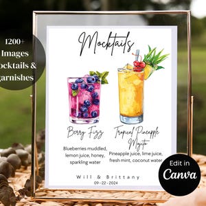 Wedding Mocktails Sign Bundle, His and Her Wedding Mocktails, DIY ...