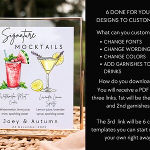 Wedding Mocktails Sign Bundle, His and Her Wedding Mocktails, DIY ...