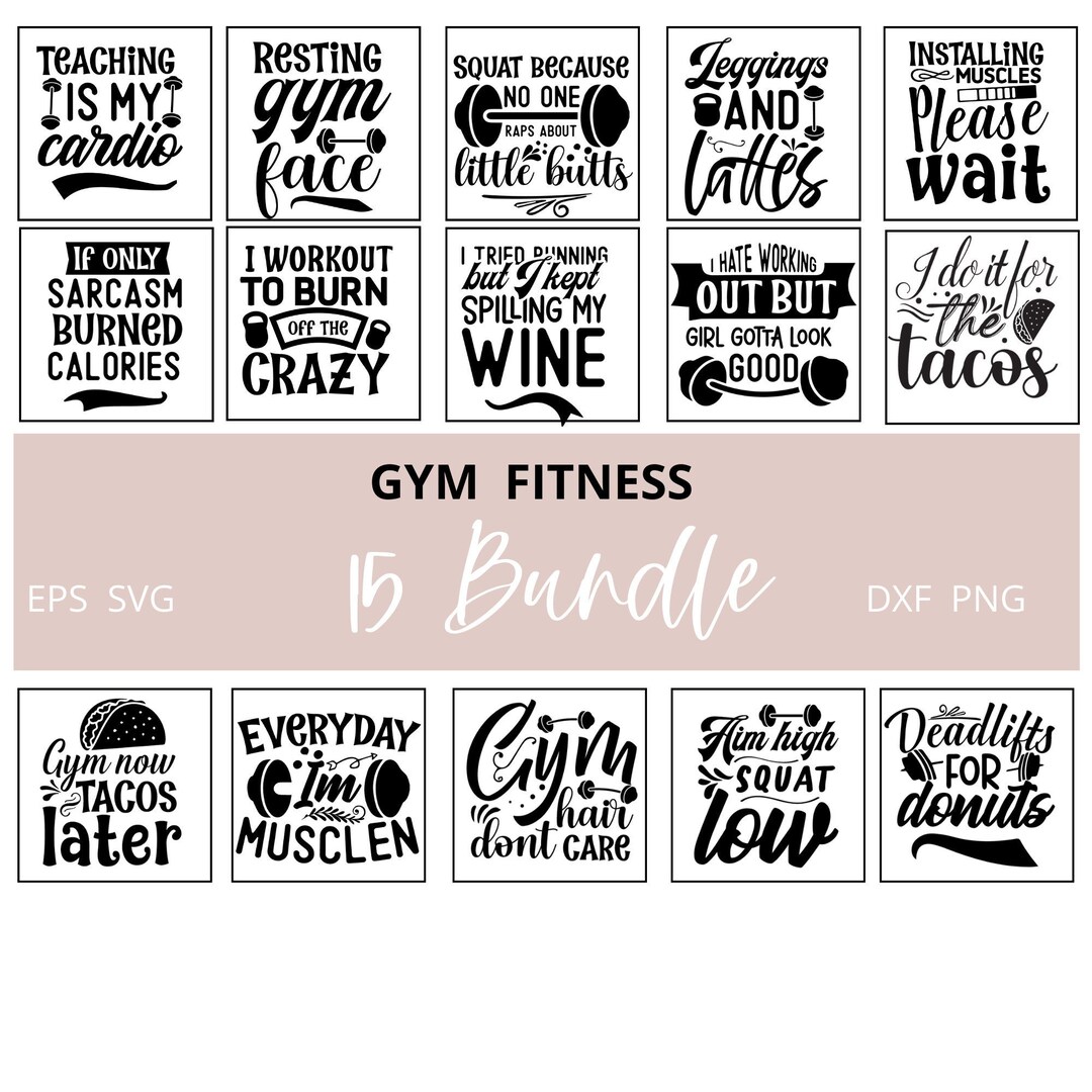 Gym Svg, Fitness Svg, Work Out Svg, Weights Svg, Cricut Svg, Exercise ...