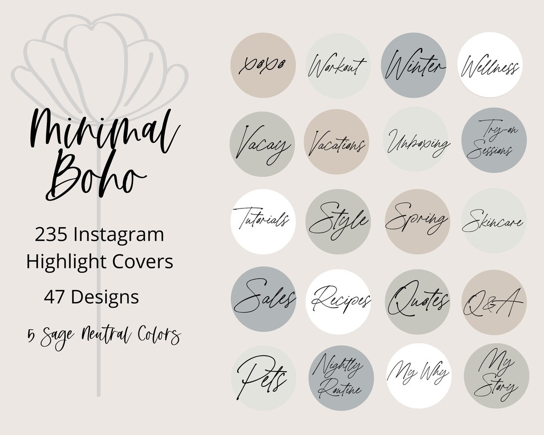 Minimalist Instagram Highlight Covers, Sage Green Lifestyle Highlight ...