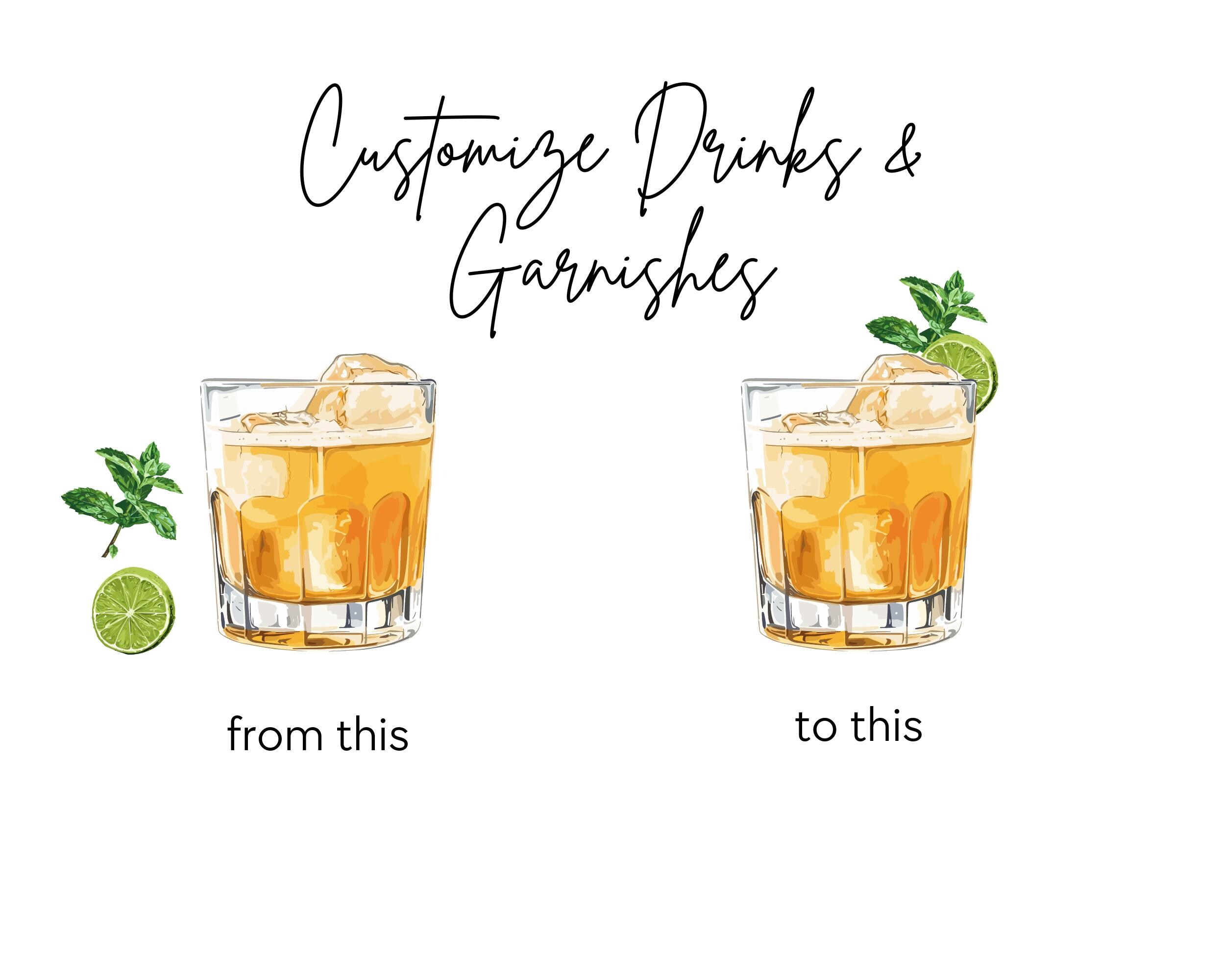 Wedding Mocktail Sign Bundle, Editable Bar Menu Templates (canva) - Etsy