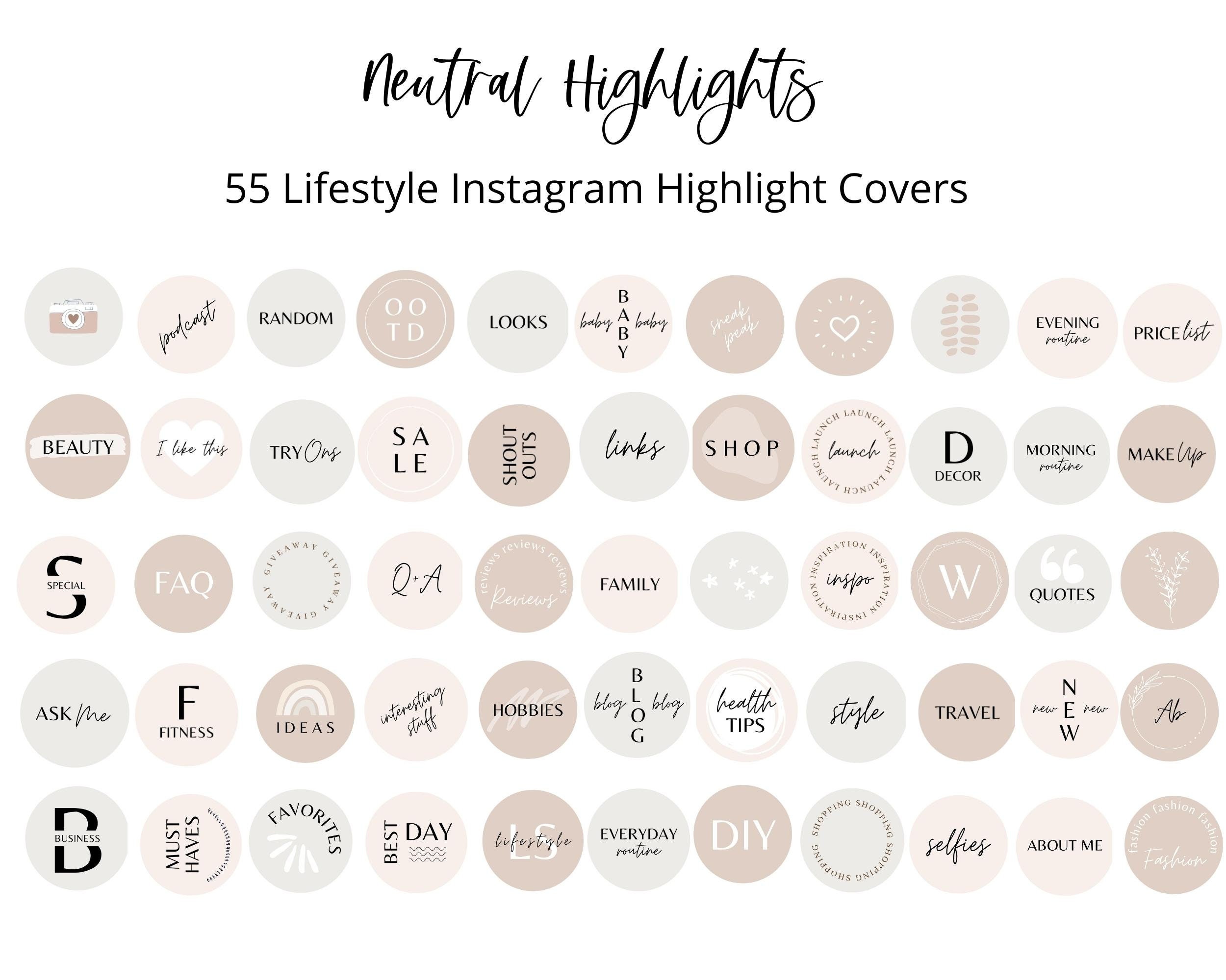 Neutral Highlight Covers, Beige Lifestyle Instagram Highlights, Neutral ...